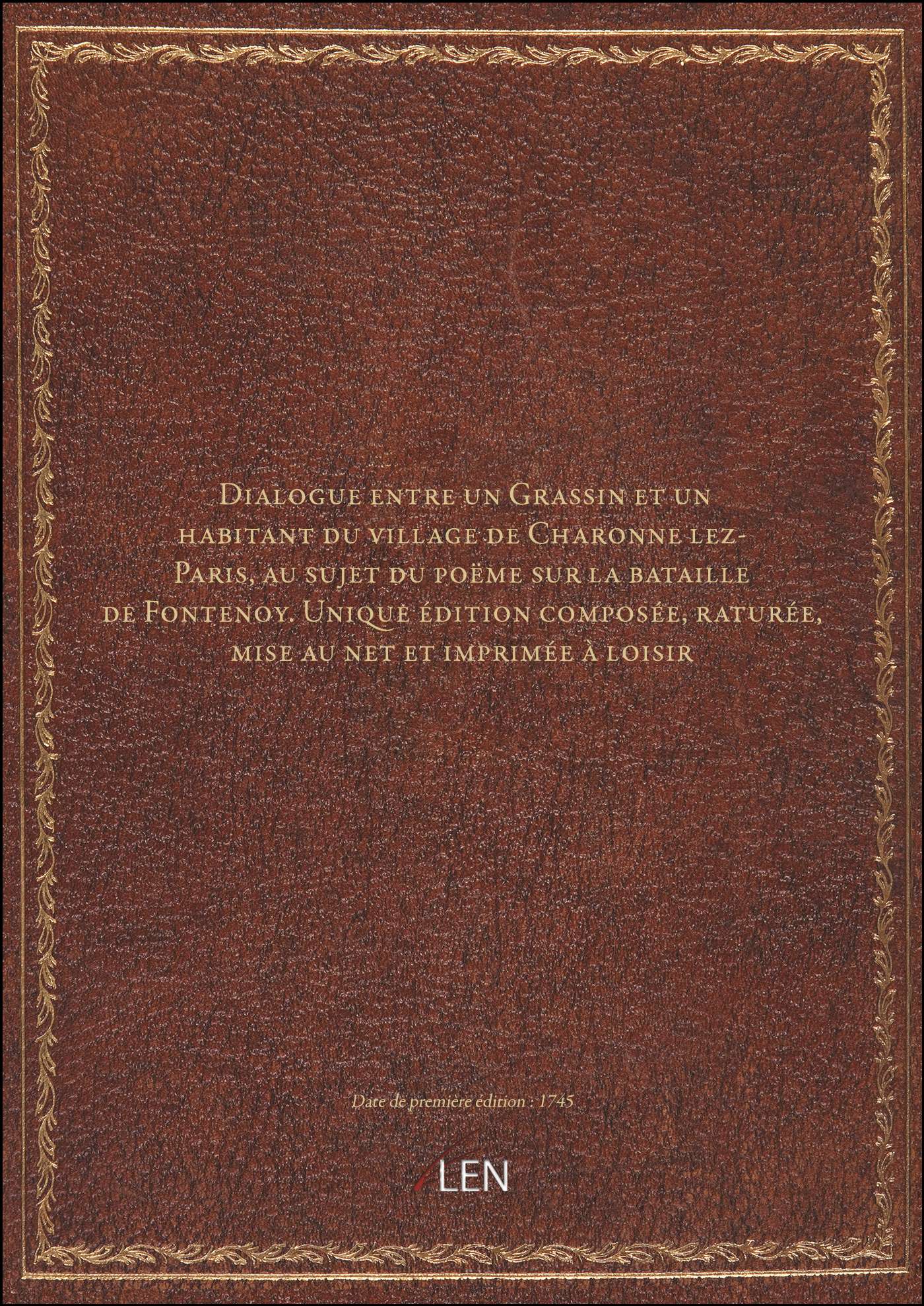 Dialogue entre un Grassin et un habitant du village de Charonne lez ...